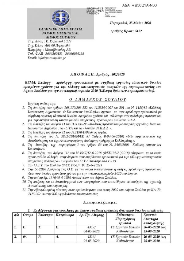 Επιλογή - πρόσληψη προσωπικού με σύμβαση εργασίας ιδιωτικού δικαίου ...